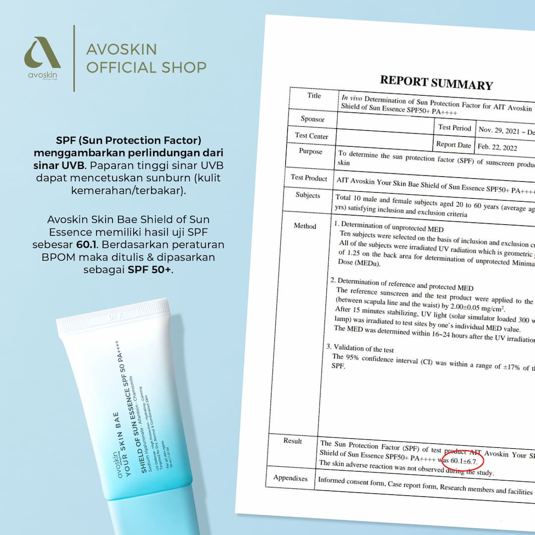 Sunscreen Avoskin Your Skin Bae Shield of Sun SPF 50 PA++++ 30ml ...