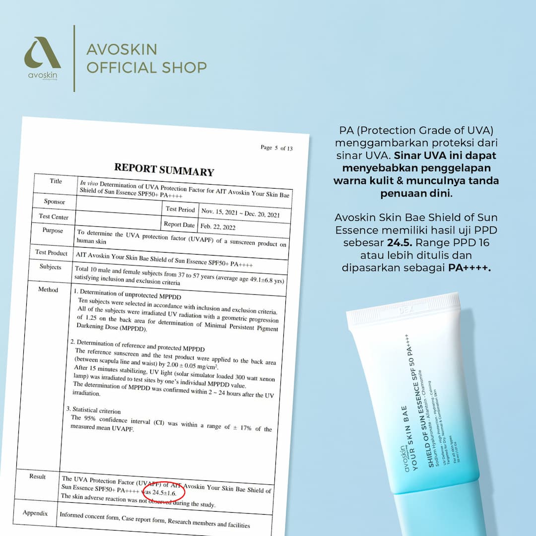 Sunscreen Avoskin Your Skin Bae Shield of Sun SPF 50 PA++++ 30ml ...